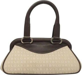 Bulgari Pre-owned Toile sacs-main - Femme - Pre-owned - Beige - Taille: ONE Size