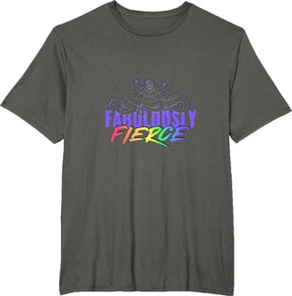 Disney Villains Ursula Fabulously Fierce Rainbow Text T-Shirt