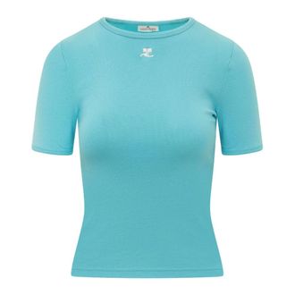 Courr&egrave;ges Damen, Oberteile, Blau, SGr&ouml;&szlig;e