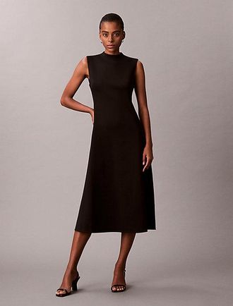 Calvin Klein &Auml;rmelloses, Eng Anliegendes, Ausgestelltes, Weiches Kleid - Black - Damen - XXL
