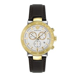 Versace Chronograph Urban Mystique Lederuhr - - Accessories - Herren - Gelb - ONE SIZE