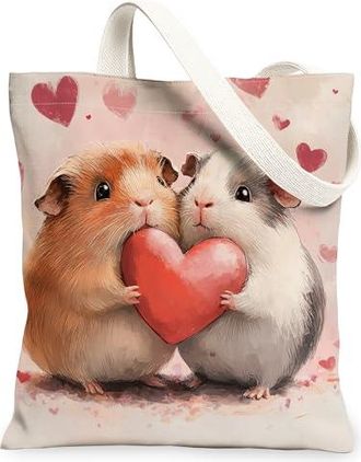 Generic Sac fourre-tout en toile pour le shopping 33 x 38 cm, sac d&eacute;picerie r&eacute;utilisable pour la Saint-Valentin, motif cochon dInde, sac d&eacute;picerie r&eacute;utilisabl