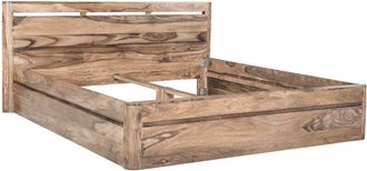 Massivmoebel24 Lit double 200x200 Palissandre teint&eacute; Smoked cherry toronto 158