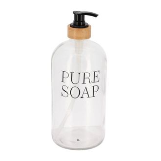 Evideco Tendance - Seifenspender Glas Bambus Pure soap 1l - transparent