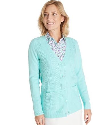 Daxon Gilet Manches Longues Maille ajour&eacute;e - Femme