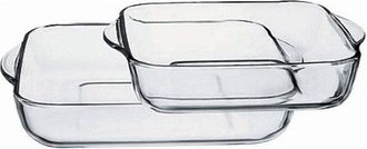 Pasabahce Borcam 2teilig. Glas Auflaufform Eckig Pasabahce Mikrowellen geeignet