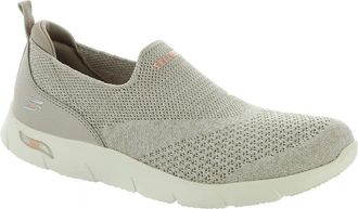 Skechers Arch Fit Refine Dont Go Damen Trainer, Taupe Heathered Knit Peach Trim, 38.5 EU