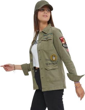 Von Dutch Veste Coton Femme Angel Kaki, Kaki Taille XL