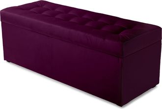 MG Design Polsterhocker 45 x 120 cm Violett mit Stauraum (ca. 140 L), belastbar bis 300 kg, sofort einsatzbereit & pflegeleicht - für Wohnzimmer, Schlafzimmer &