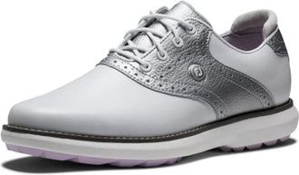 FootJoy Femme Traditions Fj Chaussures de Golf, Blanc/argent&eacute;/Violet, 40 EU