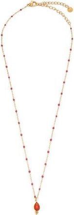 Au Printemps Paris Collier en acier avec pierres de gemmess