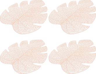 Artibetter 4 St&uuml;ck Teiliges Tischset aus Hitzebest&auml;ndigem Material Blattf&ouml;rmige Platzsets mit W&auml;rmeisolierender Oberfl&auml;che Abwaschbar und Leicht zu Reinigen Deko