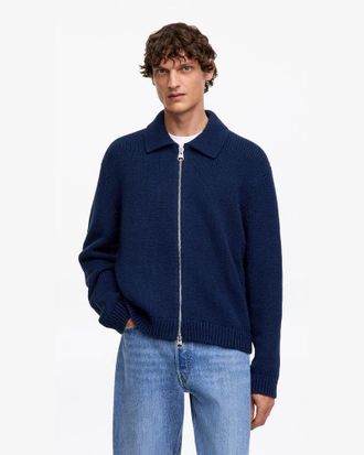 Arket Strickjacke Aus Baumwollmischung -Blau
