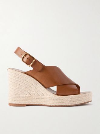 Chlo&eacute; Pary Espadrille-wedges Aus Leder Mit Slingback-riemen - Braun