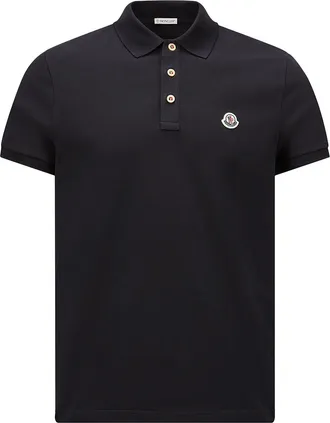 Moncler Moncler Logo Patch Cotton Polo Shirt, Men, Blue, Size: 3xl