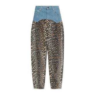 Ganni Boyfriend Jeans mit Animal Print - - Jeans - Damen - Mehrfarbig - W26 L33