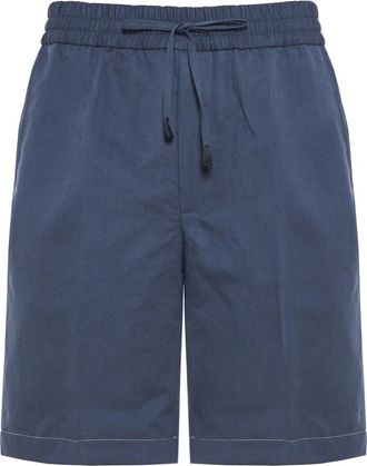Brioni Homme, Shorts, Bleu, Taille: XL Shorts en lin et coton