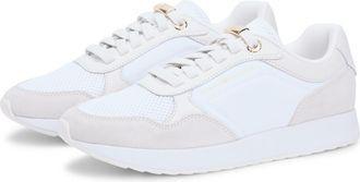 Tommy Hilfiger Plateausneaker TOMMY HILFIGER TH CHIC EVA RUNNER MESH, Damen, Gr. 35, wei&szlig;, Textil, Veloursleder, Mesh, Schuhe Plateausneaker, Freizeitschuh, Halbschu