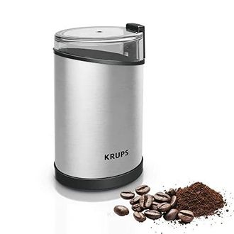 Krups Krups Fast Touch GX204D Moulin &agrave; caf&eacute; &eacute;lectrique en acier inoxydable avec 200 W de puissance, noir, 75 g