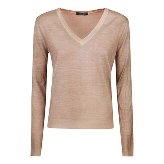 Aragona Femme, Pulls, Brun, Taille: 42 FR Pull en cachemire &agrave; col en V