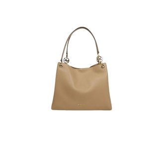 Michael Kors Christina Gro&szlig;e Schultertasche aus genarbtem Leder - - Bags - Damen - Beige - ONE SIZE