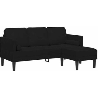 vidaXL Sofa Set Schwarz 173 x 131 x 67 cm Samt Vidaxl