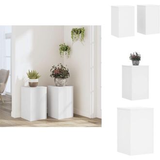 vidaXL Pflanzenst&auml;nder 2 Stk. Wei&szlig; 30x30x50 cm Holzwerkstoff - Blumenst&auml;nder - Pflanzenst&auml;nder - Indoor Pflanzenst&auml;nder - Holzwerkstoffm&ouml;bel - Wei&szlig;er