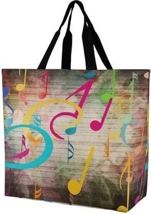 Generic Note Musicale Color&eacute;e Sac A Main Femme L&eacute;ger Sacs De Courses Grand Sac Courses Pour Travail Voyage Gym