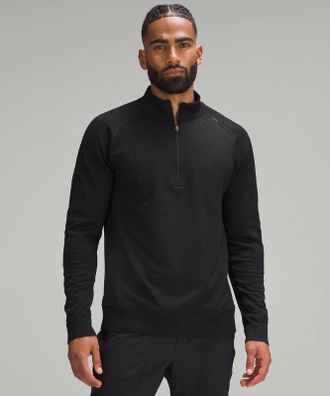 lululemon Haut demi-zipp&eacute; Engineered Warmth pour Hommes - Noir - Taille L