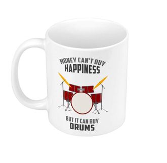 Fabulous Keramische Becher 325ml Drums - Money Cant Buy Happiness Trommel