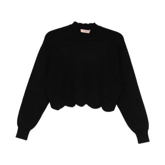 Twinset Femme, Pulls, Noir, Taille: 42 FR Pulls à col rond