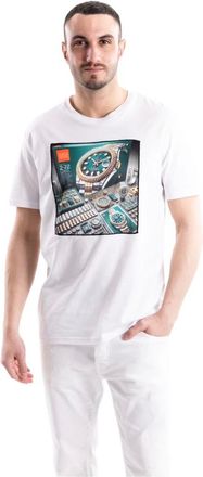 Bastille Homme, Tops, Blanc, Taille: 2XL T-shirt &agrave; Manches Courtes et Col Rond