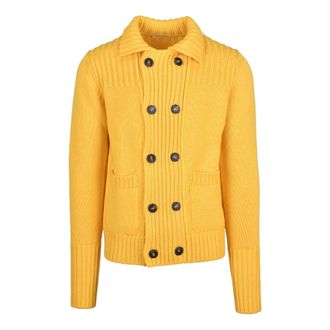 KANGRA Doppelreihige Woll-Strickjacke - - Knitwear - Herren - Gelb - L