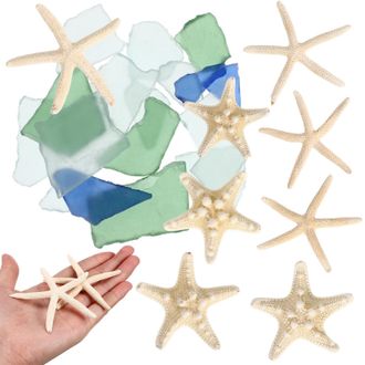 BESPORTBLE MUSISALY Maritimes Sea Glass Deko Nat&uuml;rlichen Seesternen und Muscheln Buntes Glas Vielseitig f&uuml;r Aquarium Vasenf&uuml;llung und Bastelprojekte Authentische