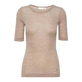Inwear Hafer Melange T-Shirt Top - - Tops - Damen - Braun - 2XL