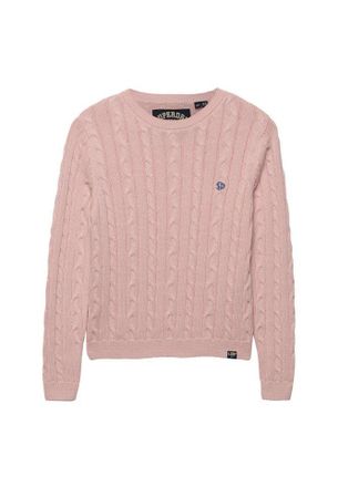 Superdry Strickpullover ESSENTIALS SD&CO CABLE JUMPER Kunstfaser, relaxed fit