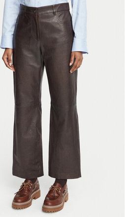Max Mara Lederhose Deserto 2625436012 Dunkelbraun Regular Fit