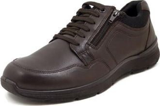 OSVALDO PERICOLI Chaussures homme en cuir marron avec fermeture &eacute;clair, plante confortable, semelle int&eacute;rieure amovible - TEDDY502, marron, 41 EU