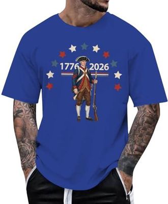 Generico T-shirt d&eacute;t&eacute; oversize &agrave; manches courtes classique vintage &eacute;l&eacute;gant et sportif &agrave; col rond pour homme, bleu, XXL