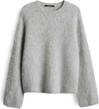 someday Damen Pullover | TAYANA Loose Strickpullover aus haarigem Alpakamix Hazy Fog Melange, 40