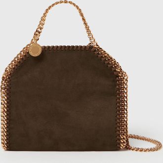 Stella McCartney Falabella Suede Tiny Tote Bag, Woman, Moka