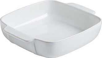 Pyrex 8013109 Signature quadratische Ofenschale aus Keramik, 22 x 22 cm, Weiß