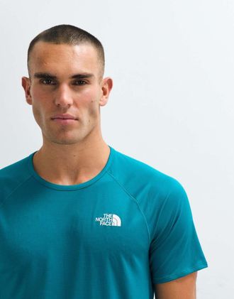 The North Face t-shirt Sunriser en bleu canard
