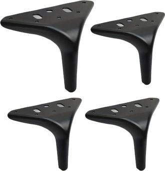 Generic 12 cm runde, dreieckige Tischbeine aus Metall, geb&uuml;rstete Oberfl&auml;che, Ersatz-M&ouml;belst&uuml;tze for Kommoden, Schr&auml;nke und Regale(Black 12CM-4PCS)