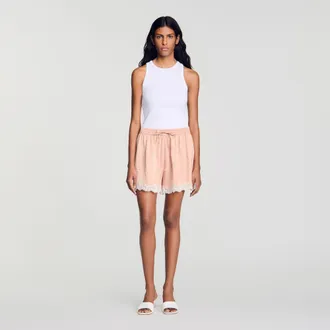 Sandro Short strass&eacute; &agrave; dentelle