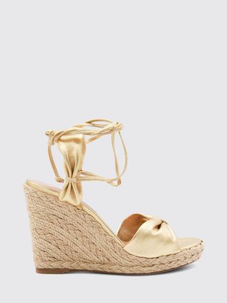 Aquazzura Espadrilles mit hohem Keilabsatz aus laminiertem Leder und Kn&ouml;chelb&auml;ndern
