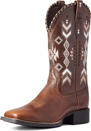 Ariat Womens Round Up Skyler Western Boots in Canyon Tan, B Medium Width, Size 38.5, by Ariat