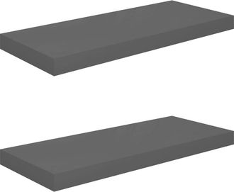 Generic Schwebendes Wandregal, 4 St&uuml;ck, MDF, Hochglanz-Wei&szlig;, Schwebendes Regal, 23/40/50/60/80/90/120 cm, Wandregal f&uuml;r Wohnzimmer/Arbeitszimmer/Bad/K&uuml;che (60