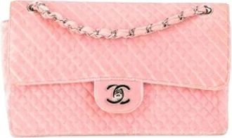 Chanel Sac bandouli&egrave;re Pre-owned Vintage en velours matelass&eacute; - Femme - Pre-owned - Rose - Taille: ONE Size
