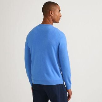 Lands End Kaschmirpullover mit rundem Ausschnitt, Herren, Gr&ouml;&szlig;e:48-50 regular, Blau, Kaschmir, by Lands End